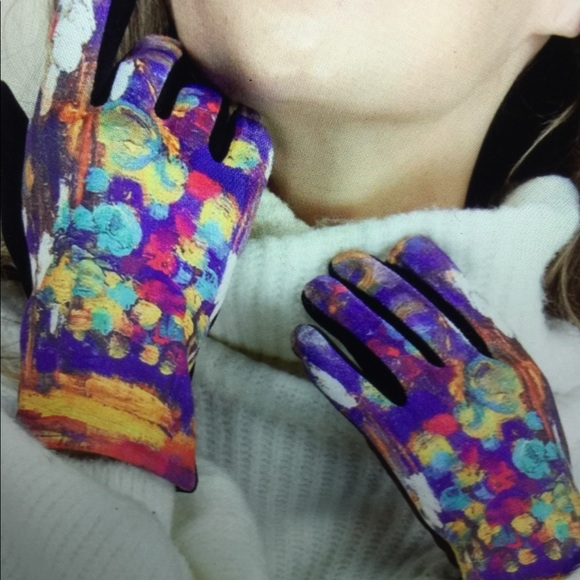 Janice Apparel | Accessories | Paint Drops Art Painting Gloves With ...